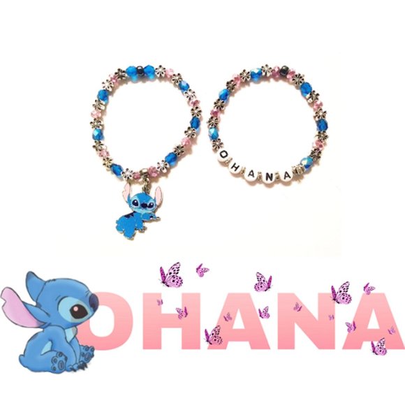 Disney | Jewelry | Disney Stitch Ohana Inspired Beaded Bracelet Set | Poshmark